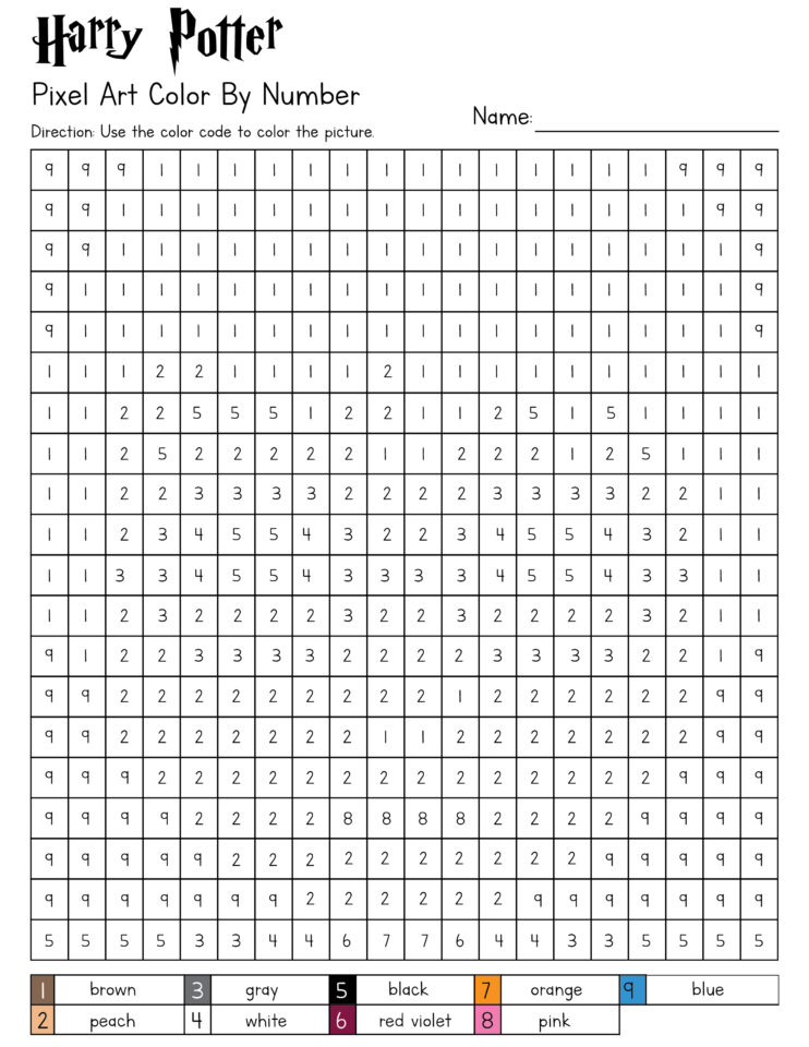 10 Free Harry Potter Color By Number Printables - Kim and Carrie