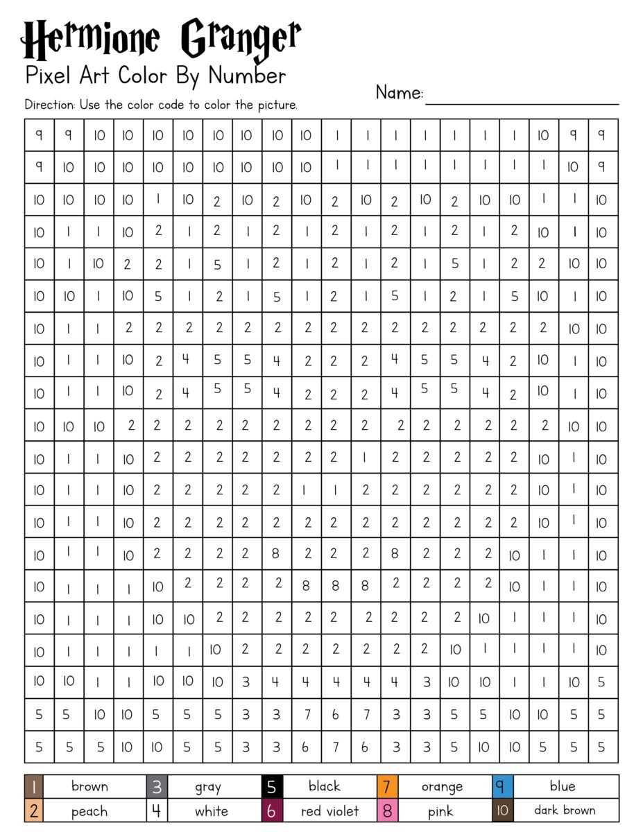 10 Free Harry Potter Color By Number Printables - Kim and Carrie