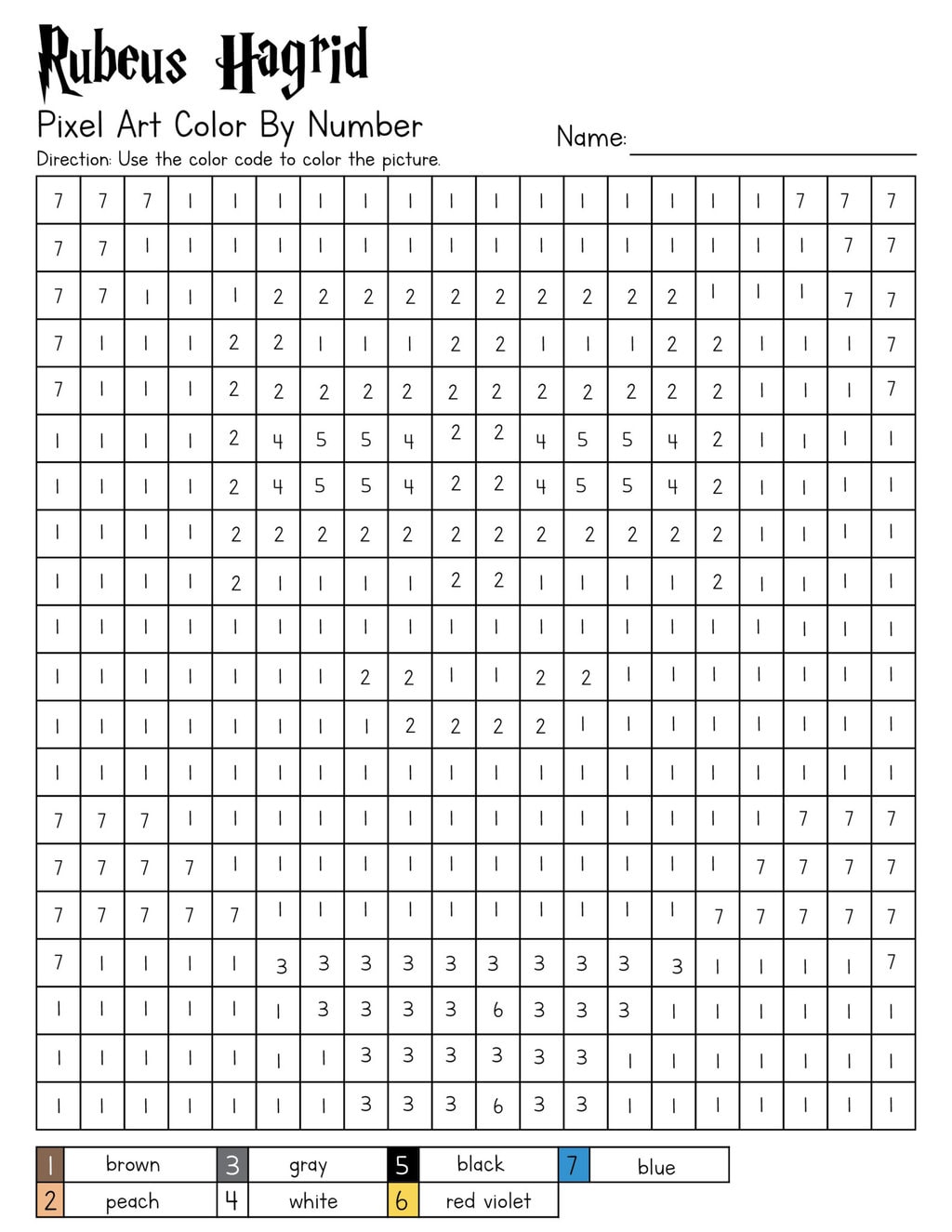 10 Free Harry Potter Color By Number Printables - Wanderful World of Travel