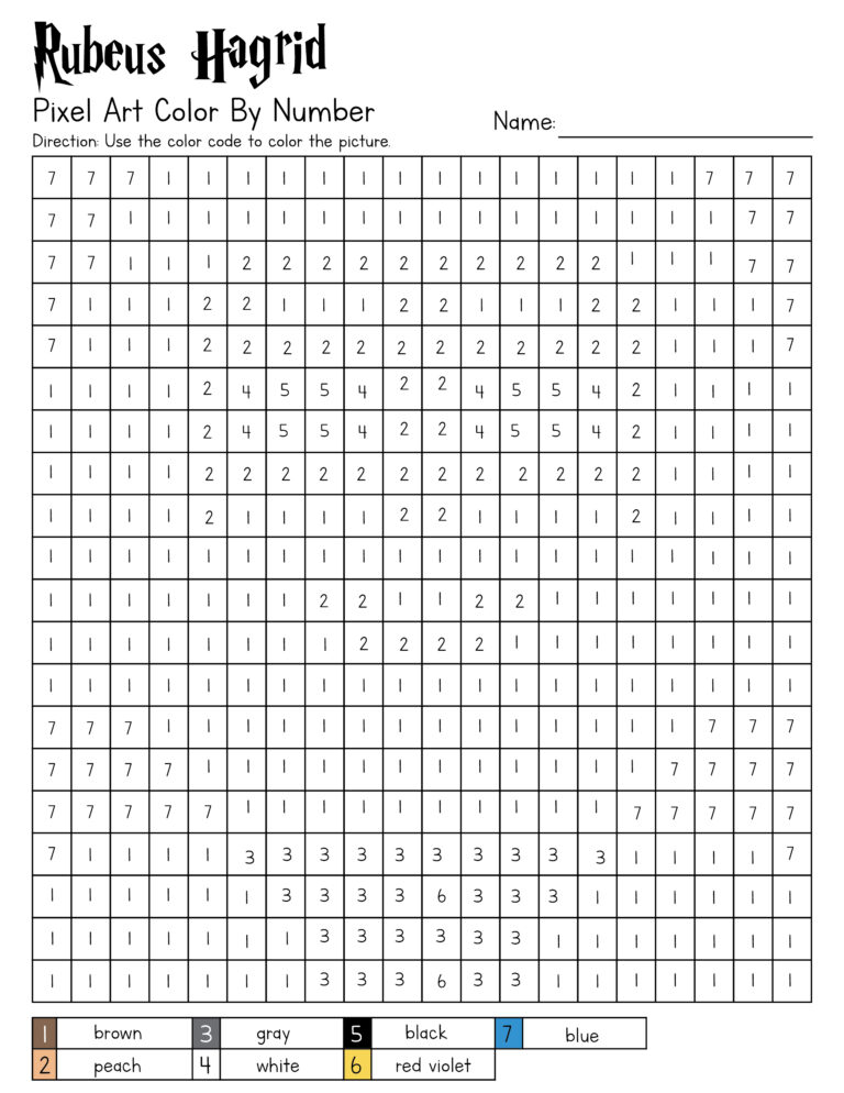 10 Free Harry Potter Color By Number Printables - Kim and Carrie